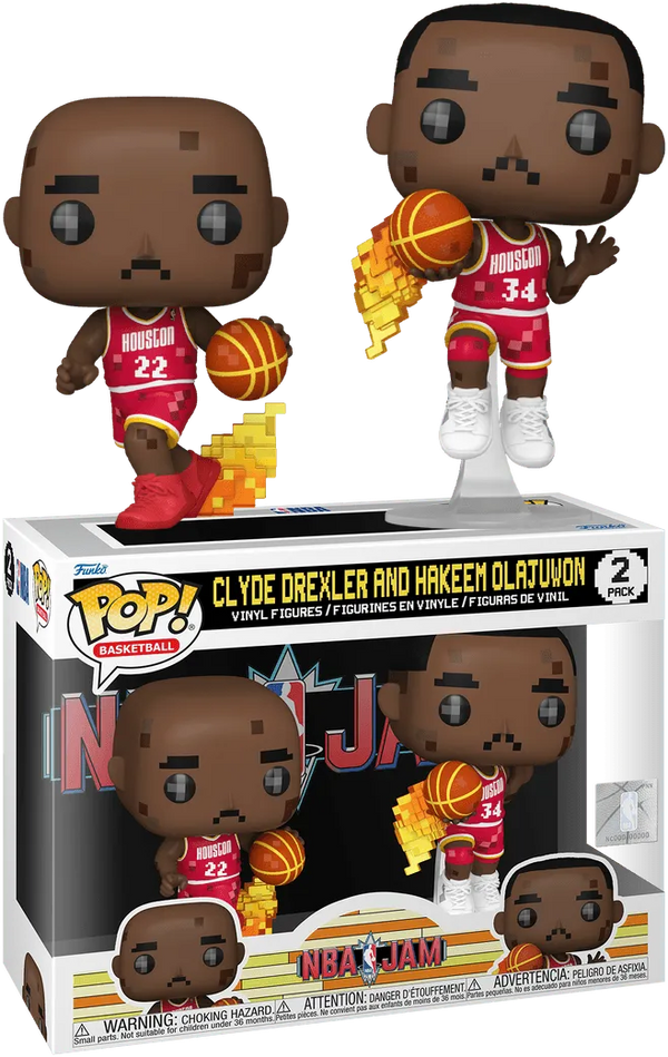 NBA JAM: Rockets - Clyde Drexler & Hakeem Olajuwon 8-Bit Pop! Vinyl 2