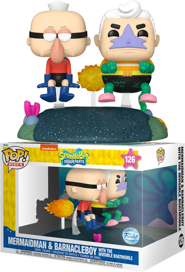 Spongebob Squarepants - Mermaidman & Barnacleboy with Invisible Boat U